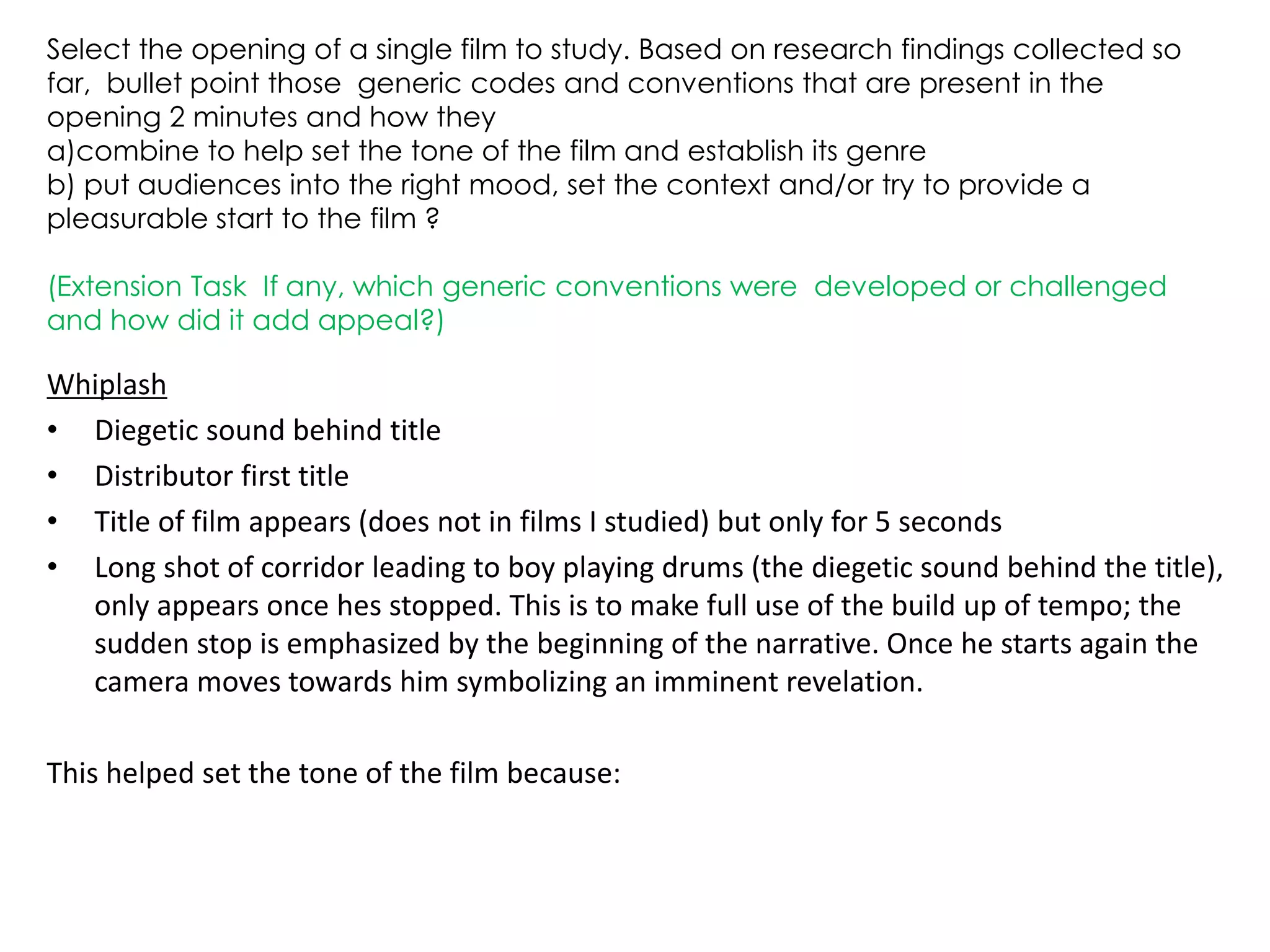 Opening film textual analysis | PPT