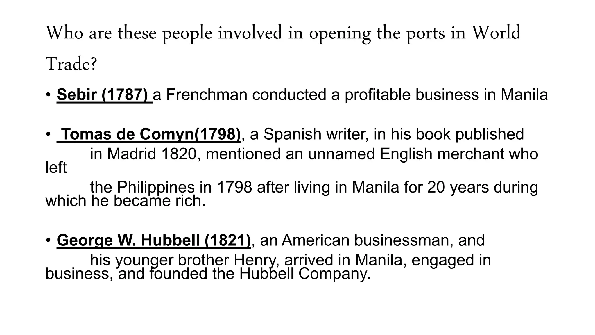 Opening of the port to world trade | PPTX