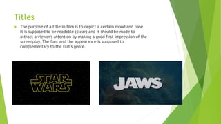 Film Opening Sequence Codes and Conventions | PPT