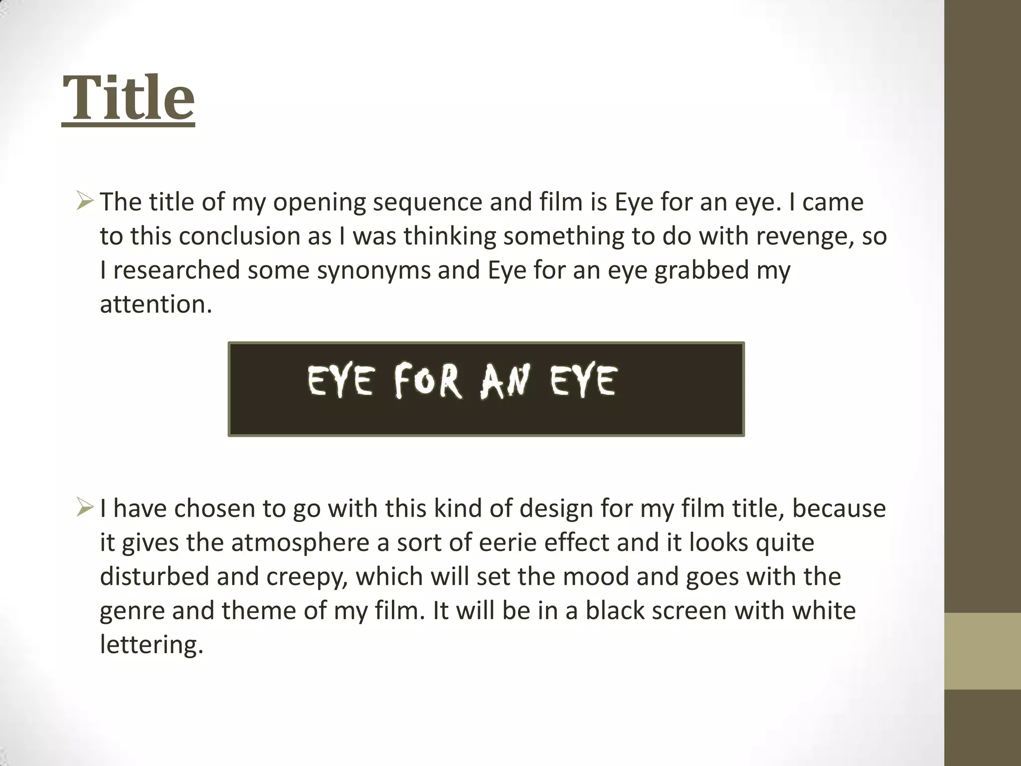 Opening sequence Pitch - Scott Holliday | PPT