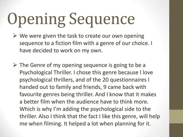Opening sequence Pitch - Scott Holliday | PPT | Free Download