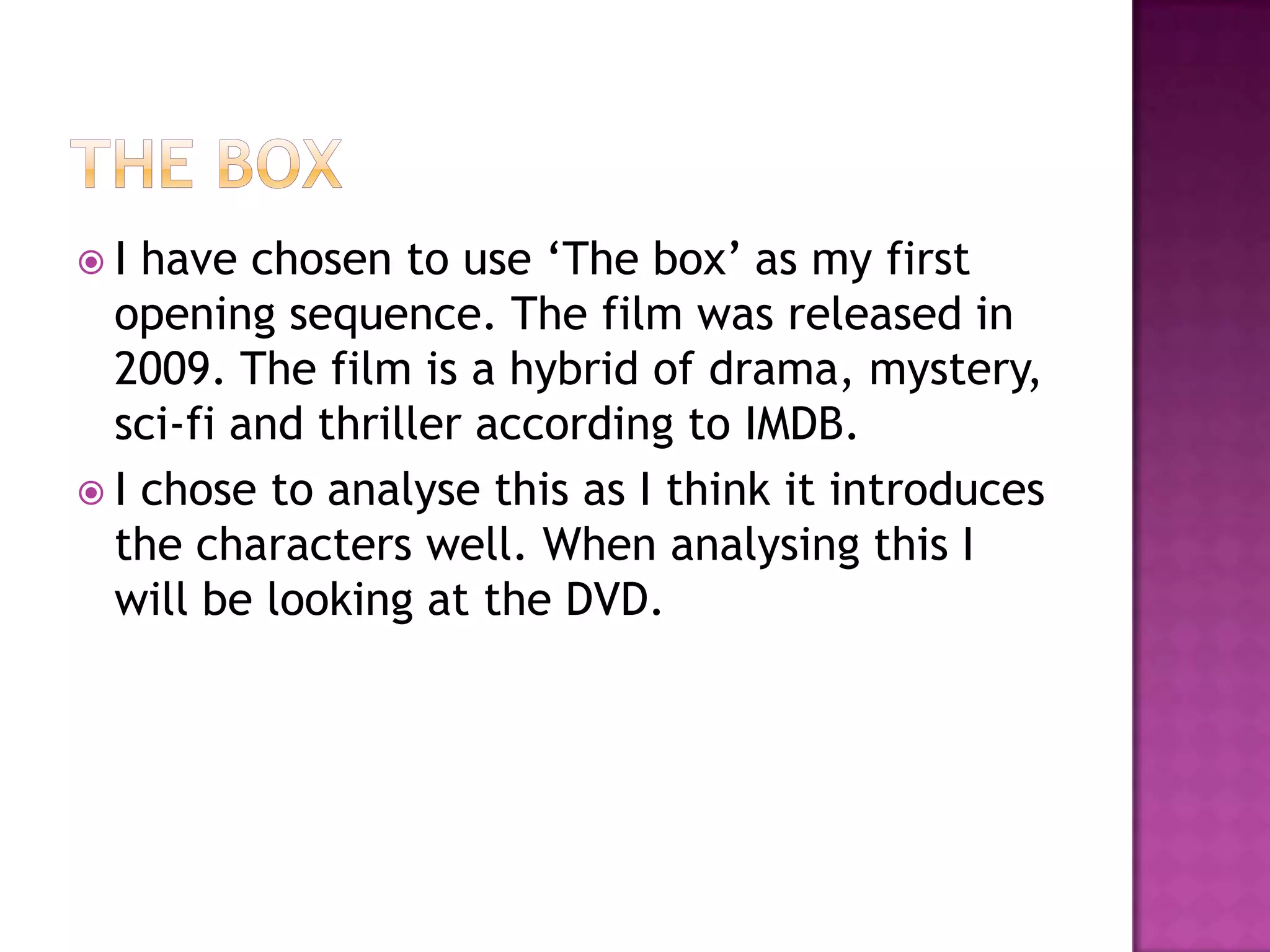 Opening sequence analysis | PPTX