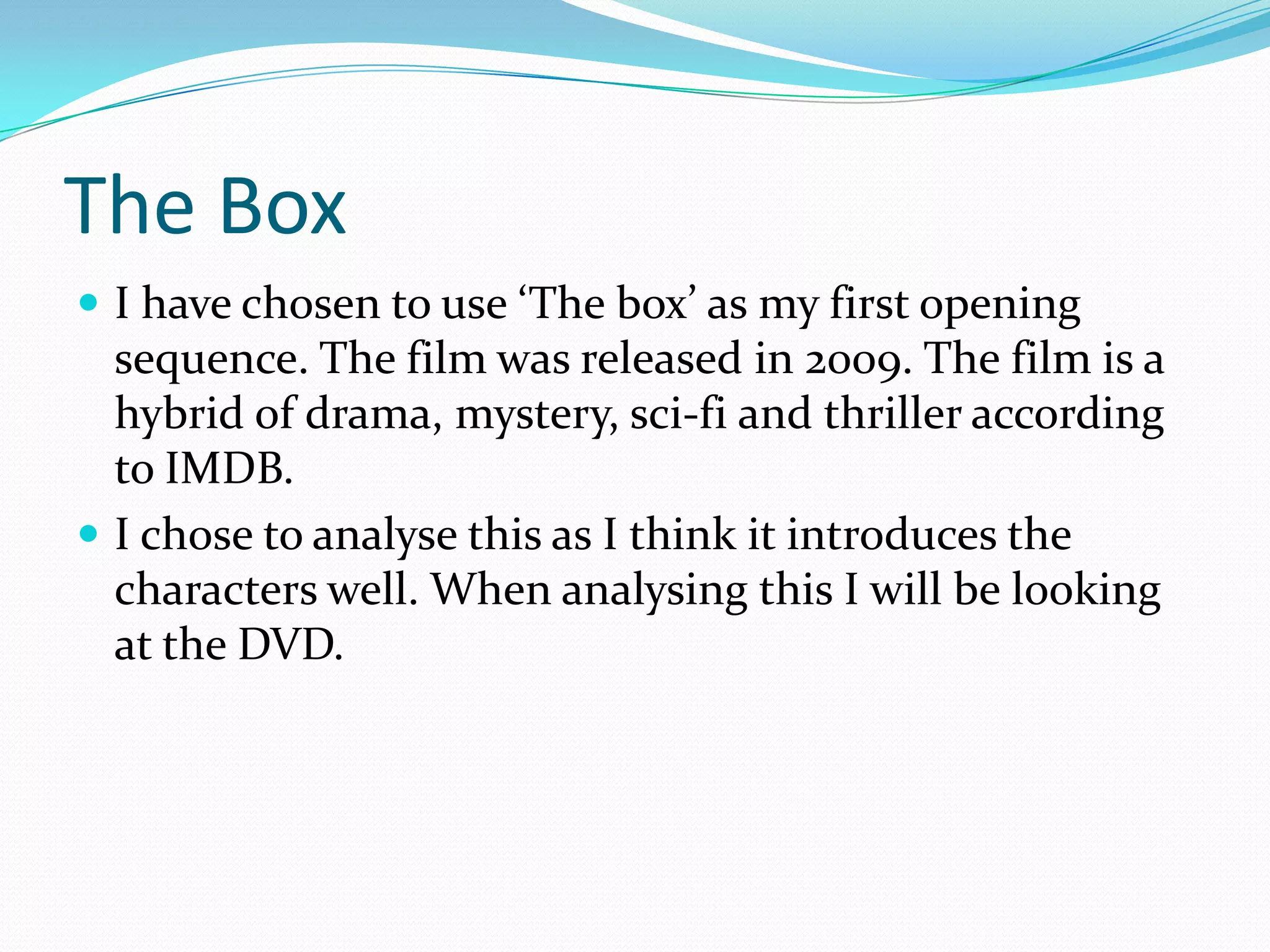 Opening sequence analysis | PPTX
