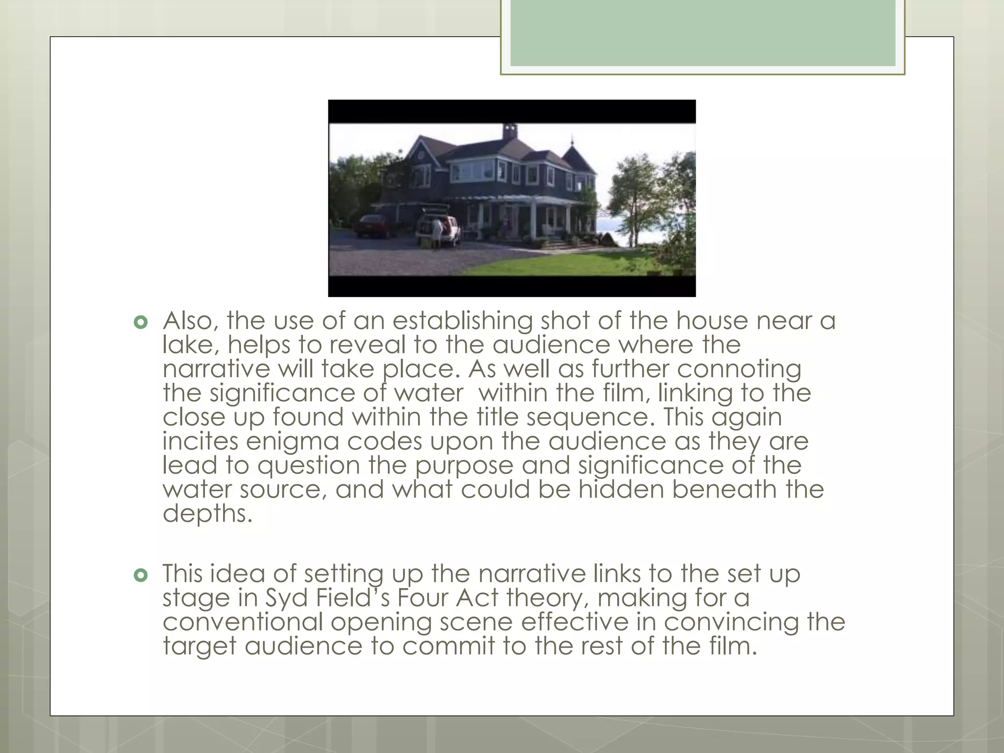 Opening sequence analysis- What Lies Beneath | PPTX