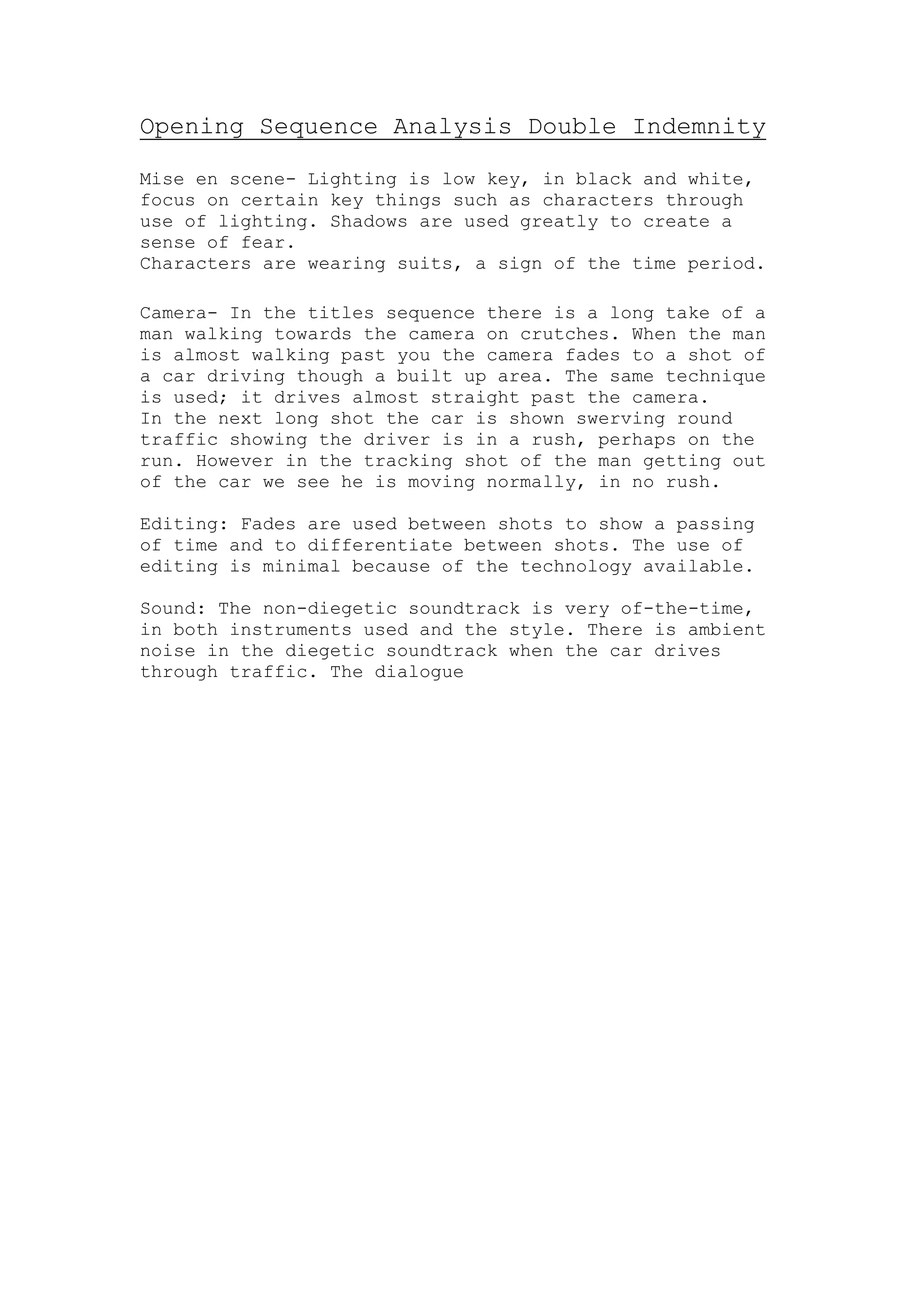 Opening sequence analysis double indemnity (1) | DOCX