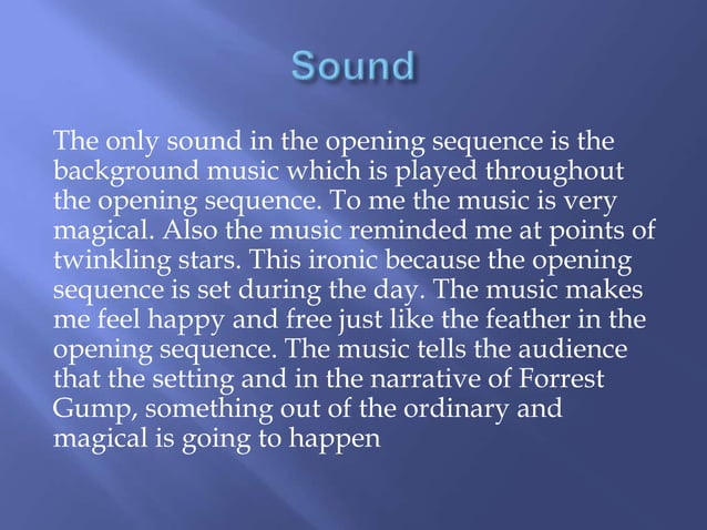 Opening sequence analysis of forrest gump | PPTX