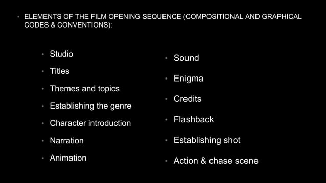 Opening Sequence Codes & Conventions | PPT