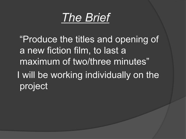 Opening sequence pitch | PPTX | Video Production | Content Production