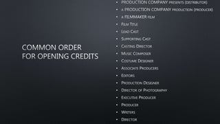 Opening sequences and conventions - titles | PPT