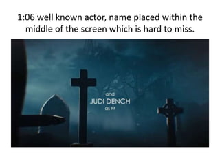 Skyfall opening sequence screenshots timeline | PPTX