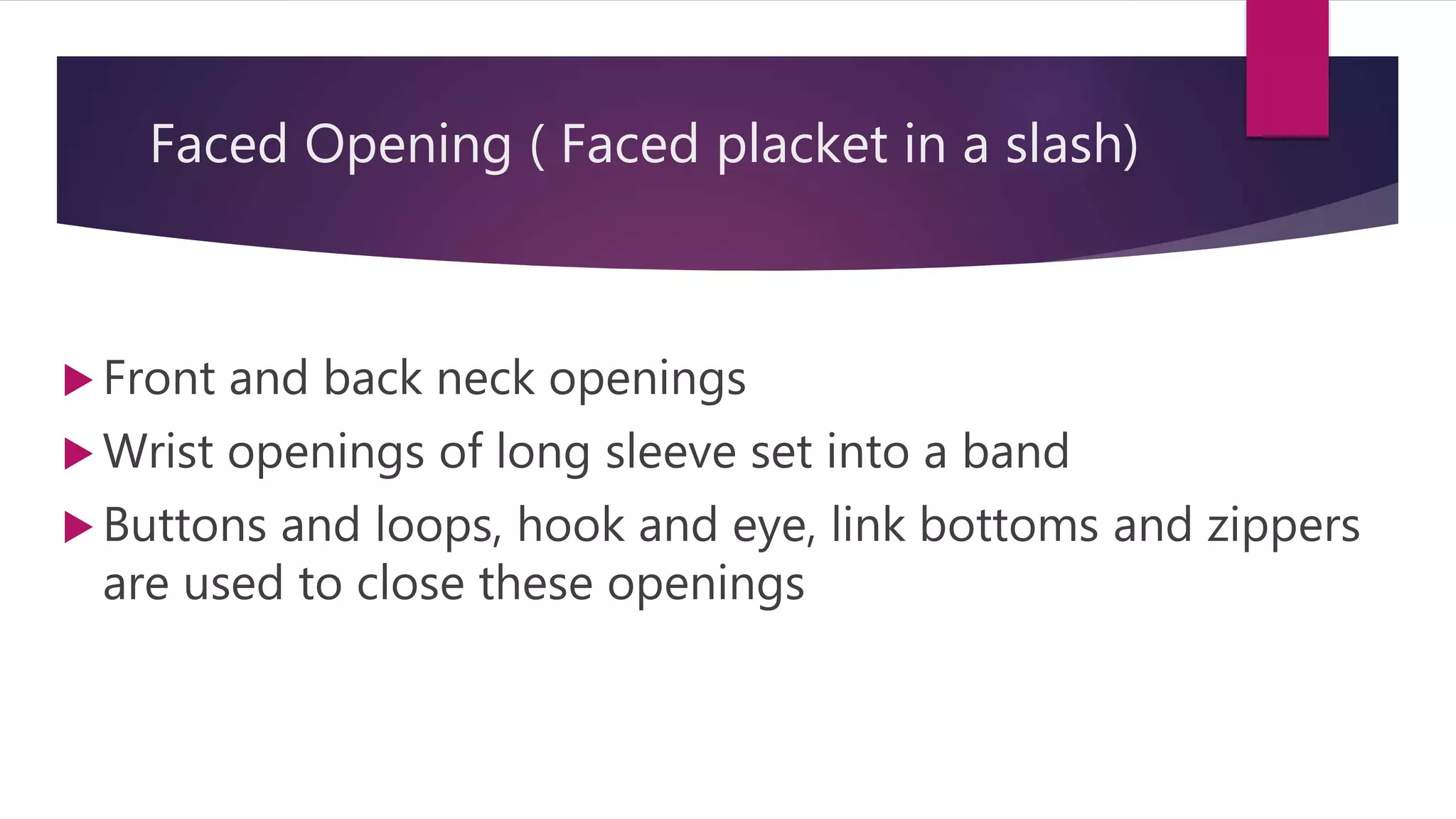 Openings in garments-CSEC Section 7 | PPTX