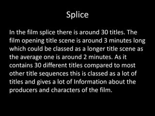 Opening title research | PPTX