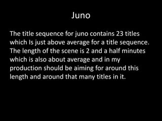 Opening title research | PPTX