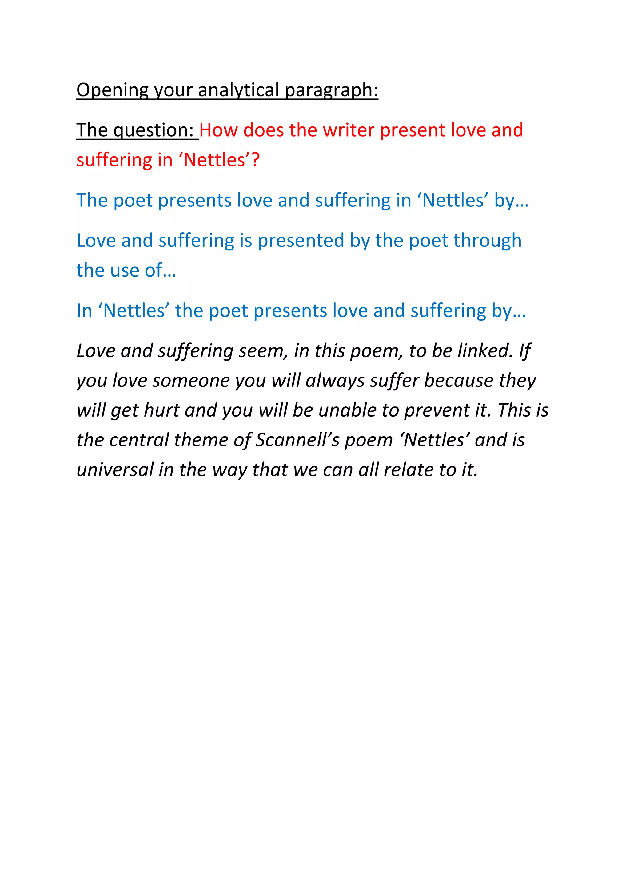 Opening your analytical paragraph | DOCX