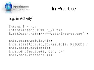 Open Intents - Android Intents Mechanism and Dependency Management | PDF | Operating Systems ...