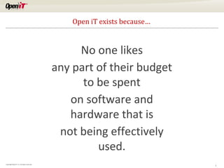 Open iT a Global Hub for Usage Metering and Optimization | PPTX