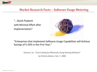 Open iT a Global Hub for Usage Metering and Optimization | PPT