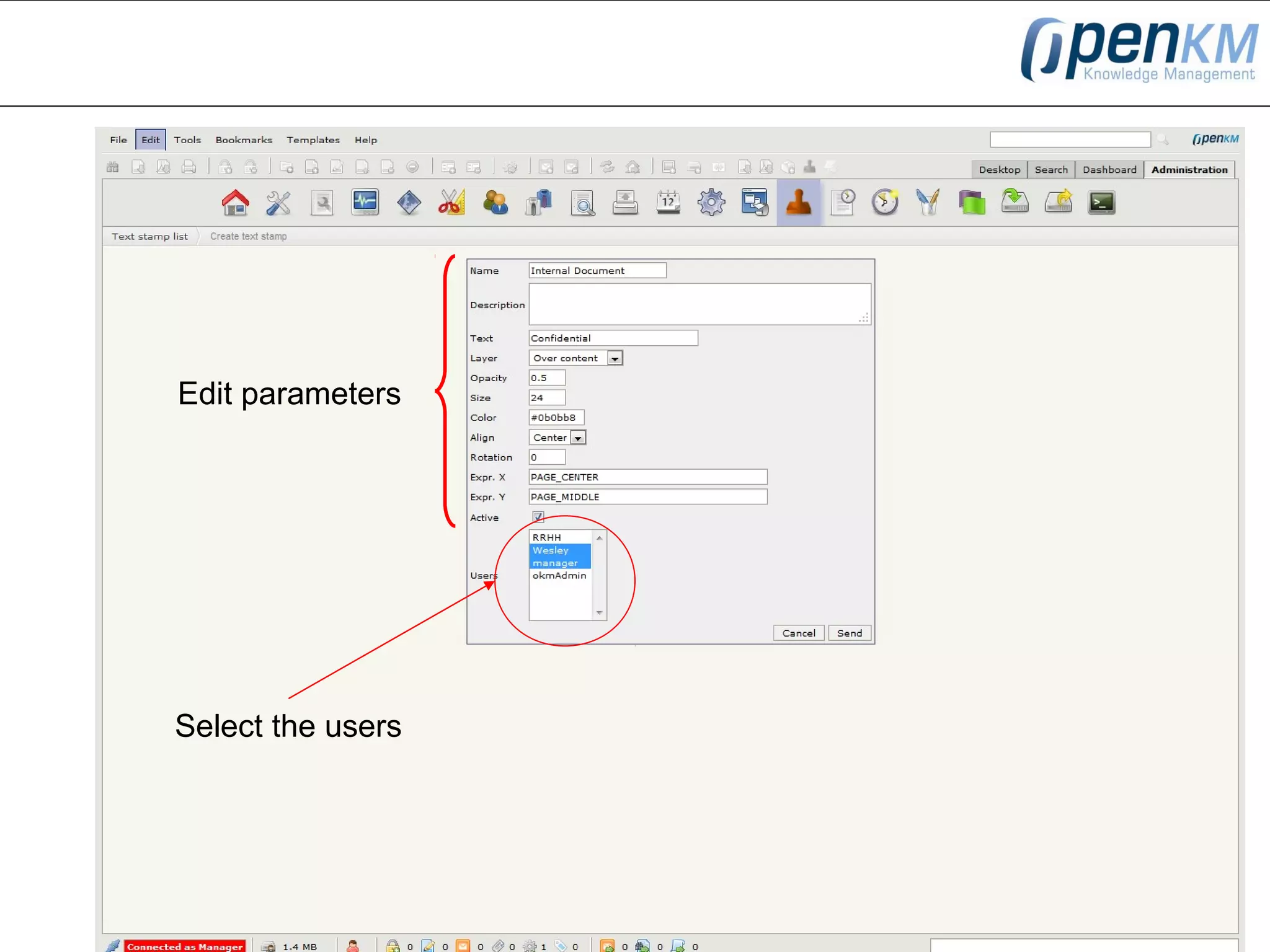 OpenKM- Professional extension: Stamp | PDF