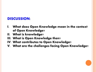Understanding Open knowledge | PPTX