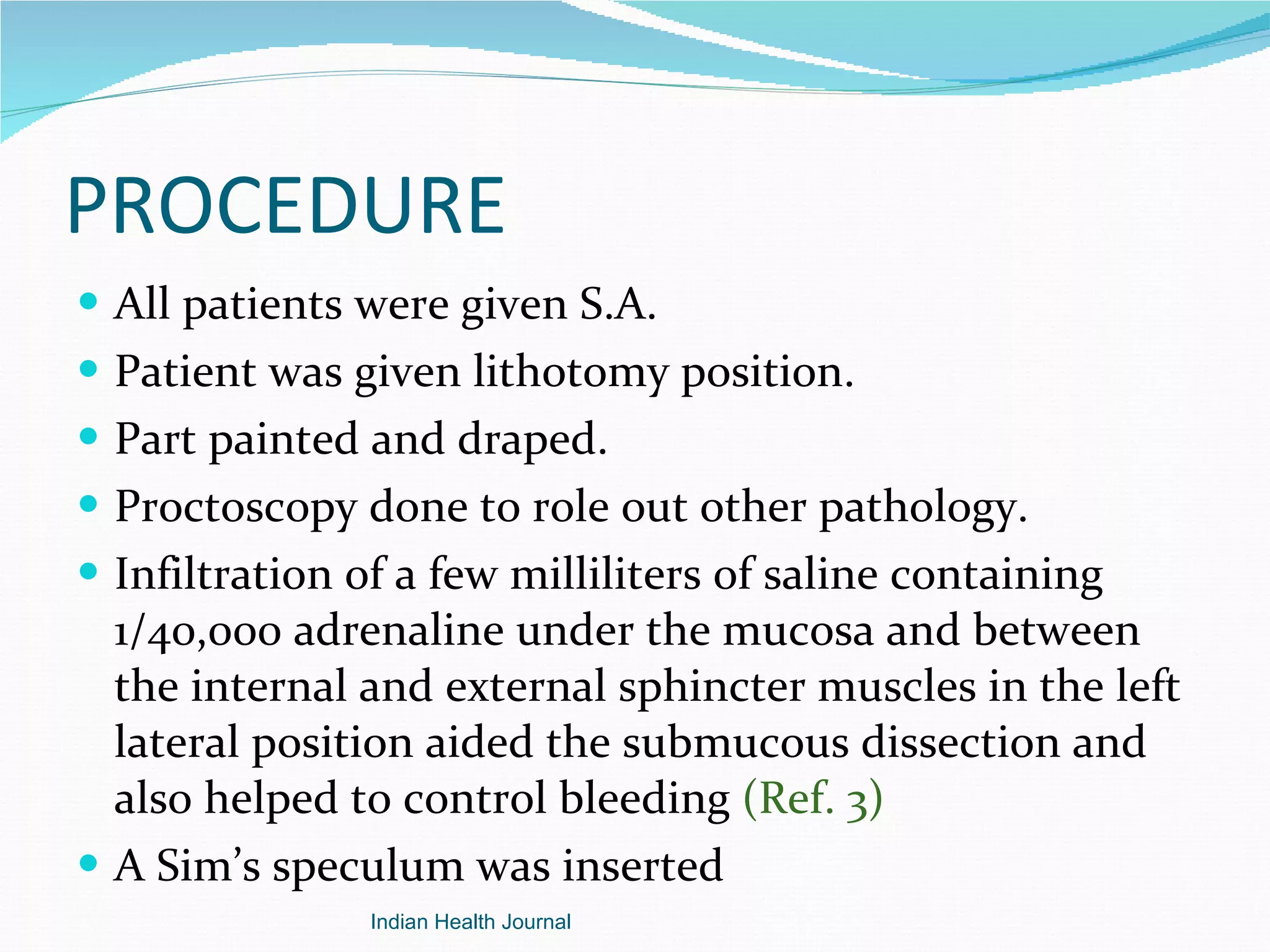 Open lateral internal sphincterotomy | PPT