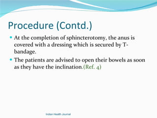 Open lateral internal sphincterotomy | PPT