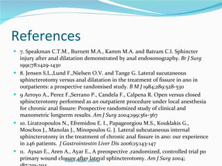 Open lateral internal sphincterotomy | PPT
