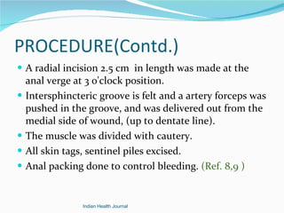 Lateral Internal Sphincterotomy