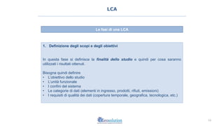 Introduzione all'Analisi del Ciclo di Vita (Life Cycle Assessment - LCA ...
