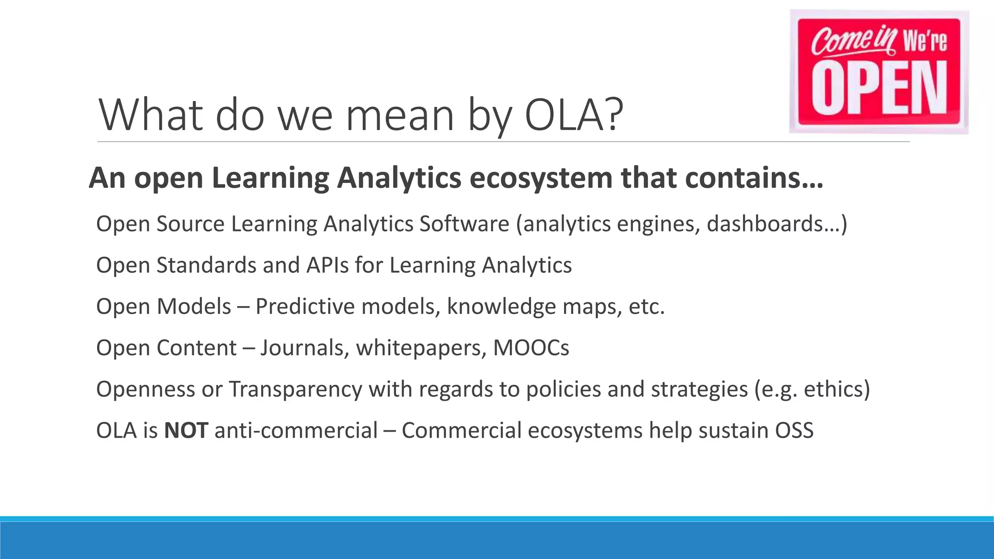 Open learning analytics overview (lasi) v1 | PPT