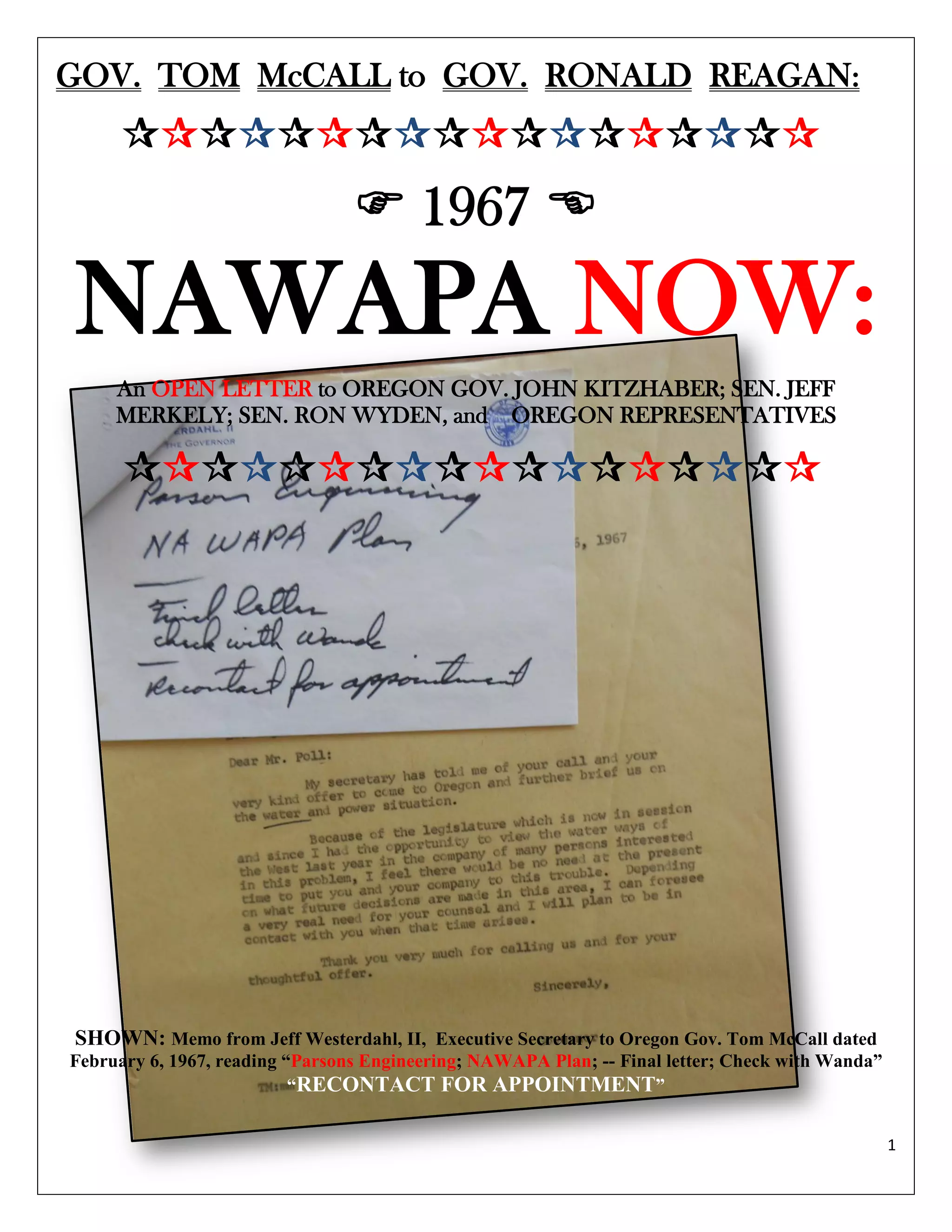 GOV REAGAN & GOV. McCALL -- NAWAPA NOW !! 1967 | PDF | Rail Travel ...