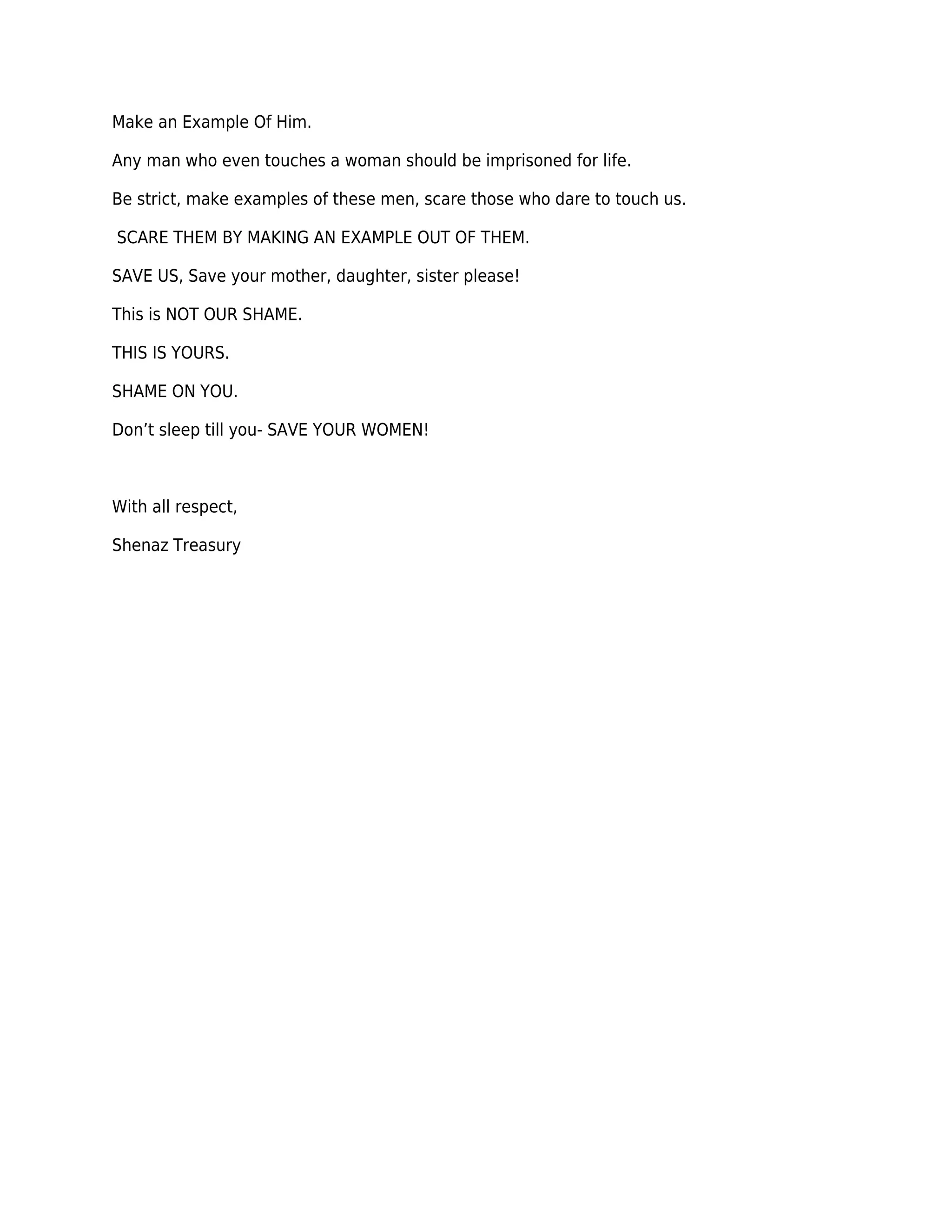 Open Letter By Shenaz Treasurywala To Modi | PDF