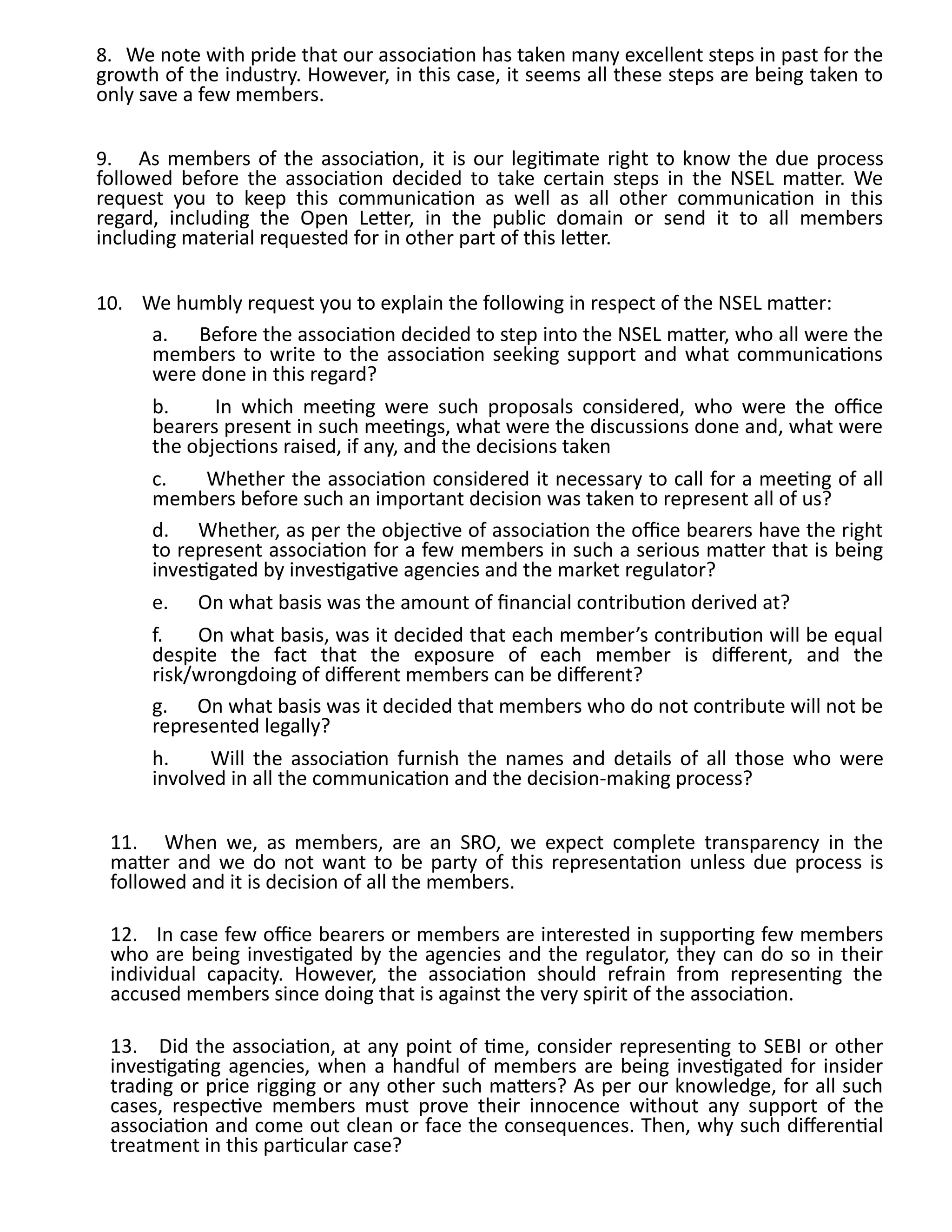 Open letter to ANMI and BBF | PDF