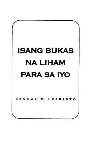 Open letter to you, tagalog | PDF