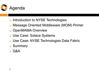 OpenMAMA as a Middleware Standard - Ensuring User Choice in Messaging ...