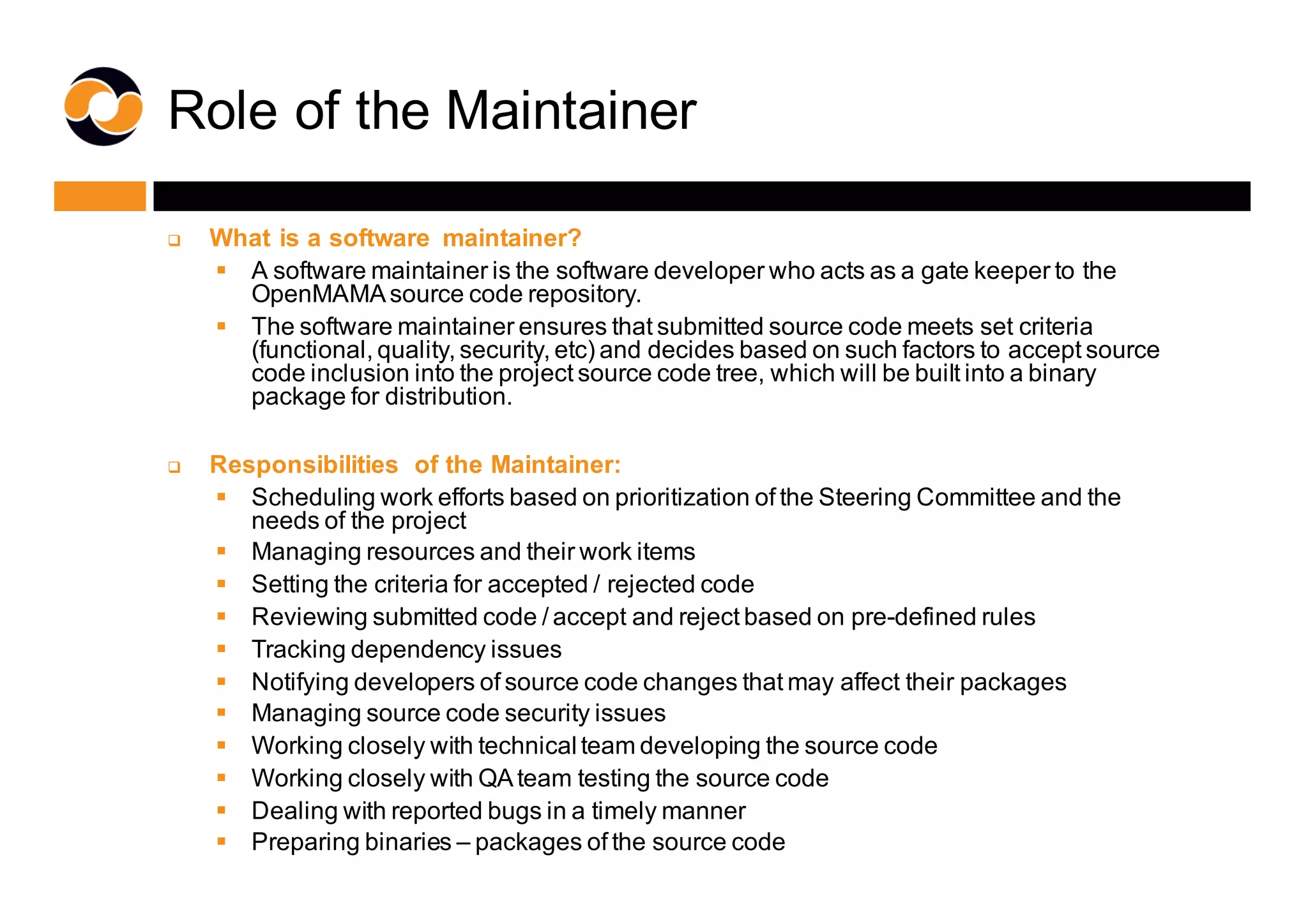 OpenMAMA Governance | PPT