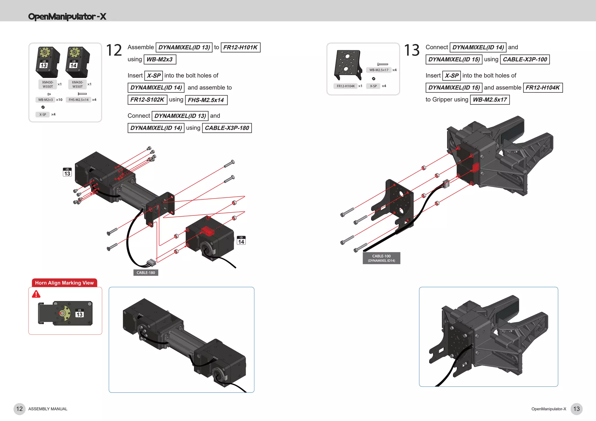 Open manipulator x-assembly_guide_ver1913 | PDF