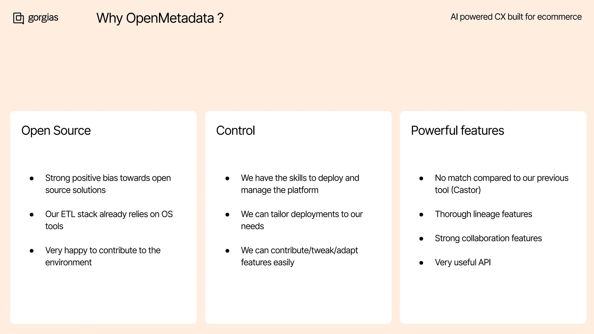 OpenMetadata Spotlight - OpenMetadata @ Gorgias | PDF