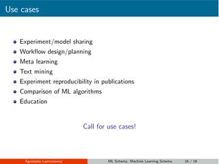 ML Schema: Machine Learning Schema | PDF | Databases | Computer Software and Applications