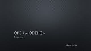 OpenModelica Quick Start | PDF