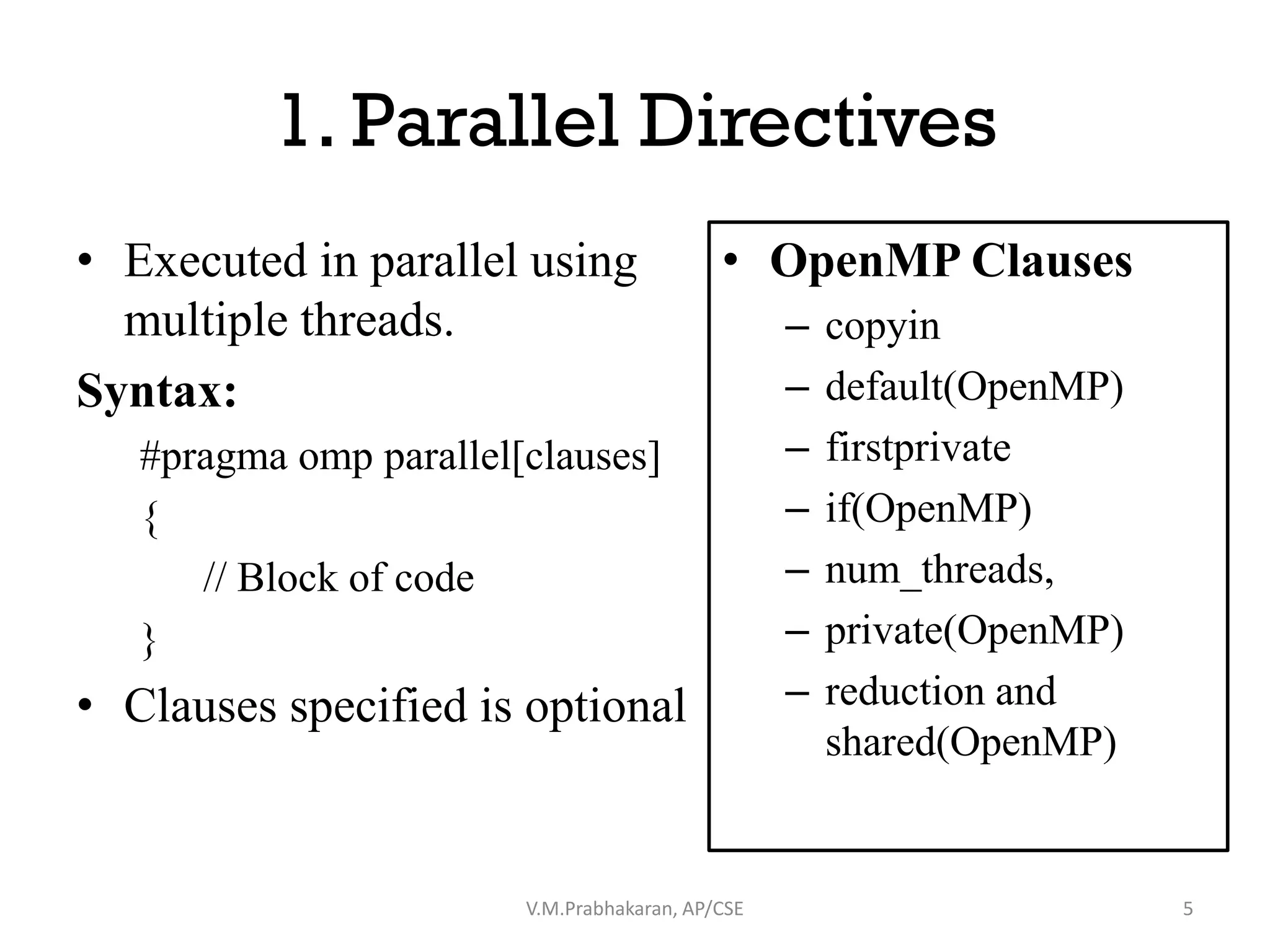 Open mp directives | PPT