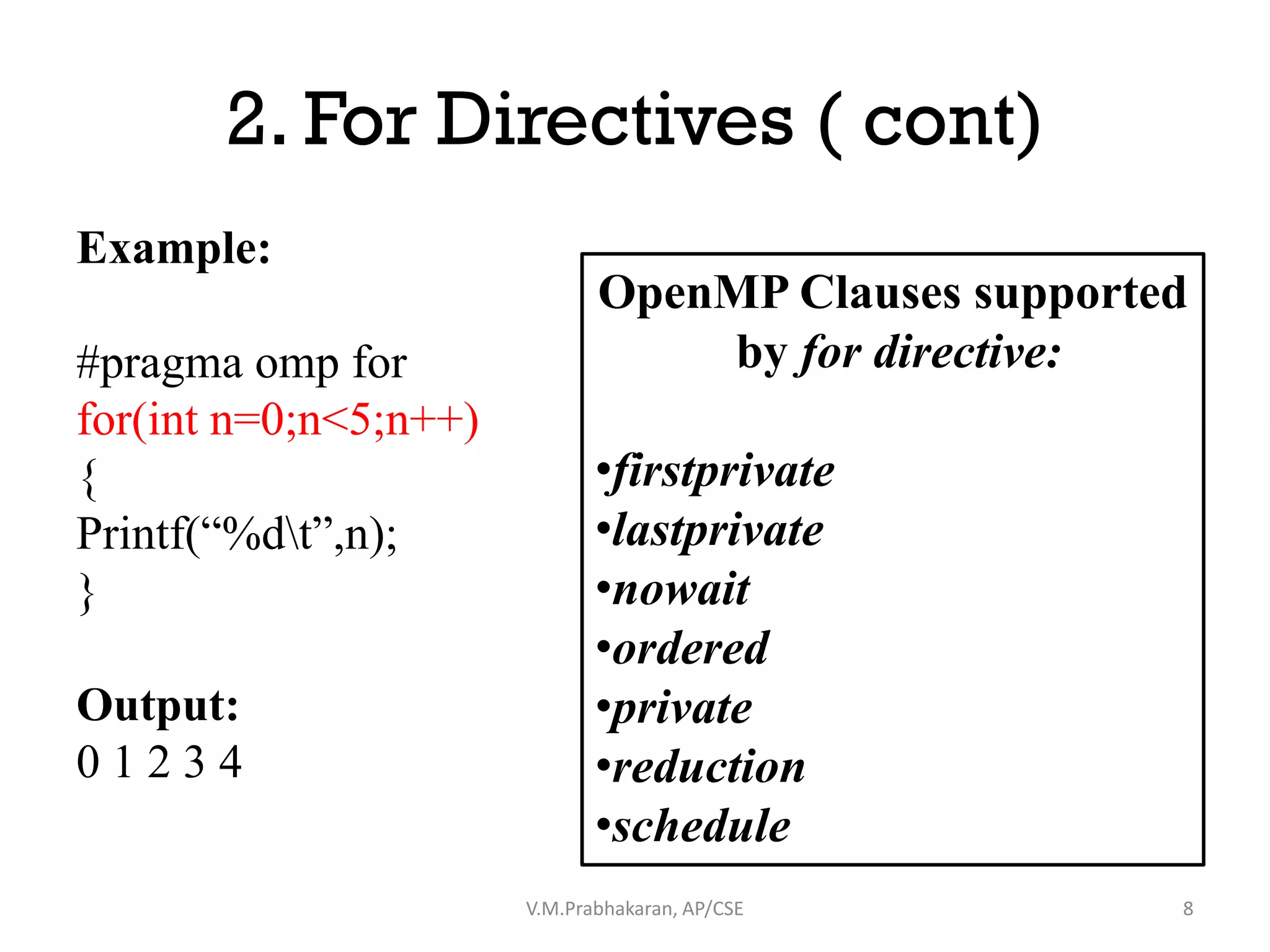 Open mp directives | PPT