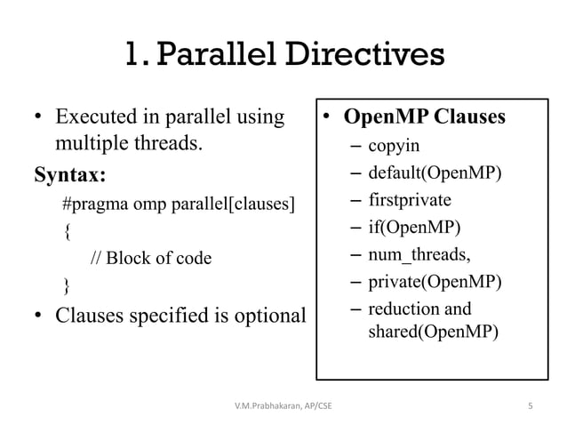Open mp directives | PPT