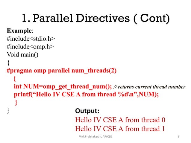 Open mp directives | PPT