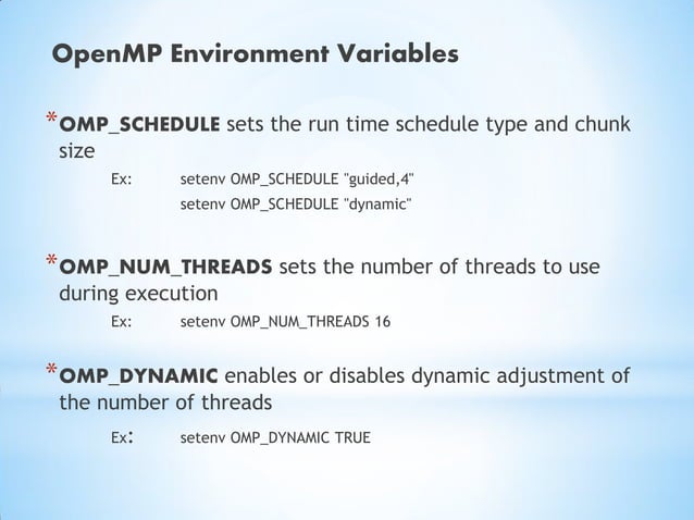 Open Mp Library Functions And Environment Variables Pdf Programming Languages Computing