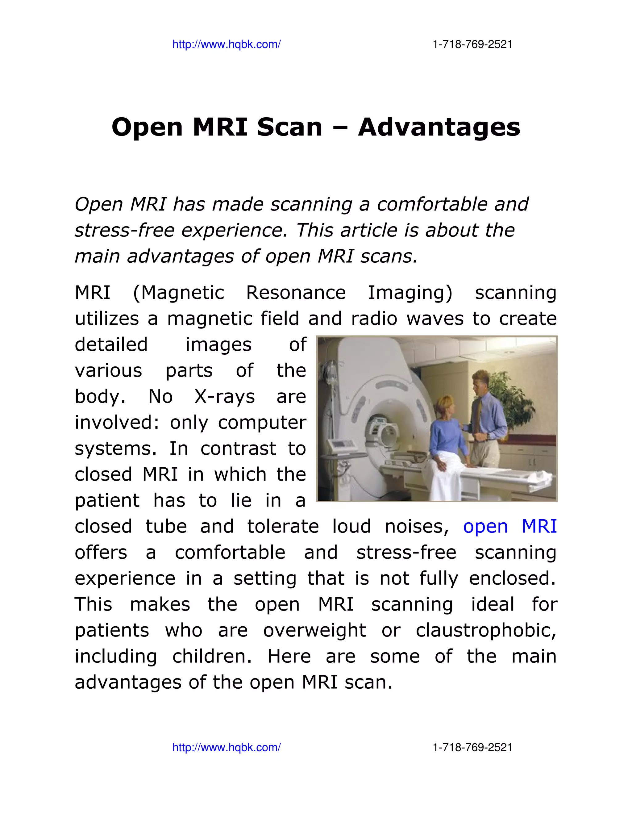 Open MRI Scan – Advantages | PDF