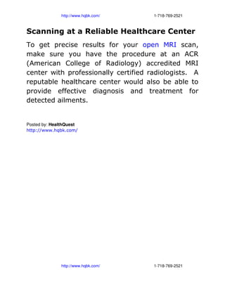 Open MRI Scan – Advantages | PDF