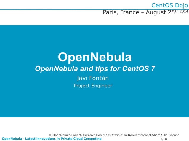 OpenNebula - OpenNebula and tips for CentOS 7 | PPT
