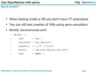 OpenNebula - OpenNebula and tips for CentOS 7 | PDF