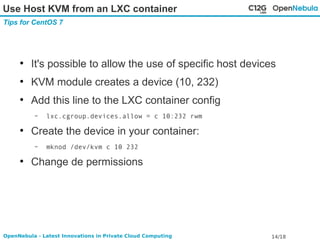 OpenNebula - OpenNebula and tips for CentOS 7 | PDF