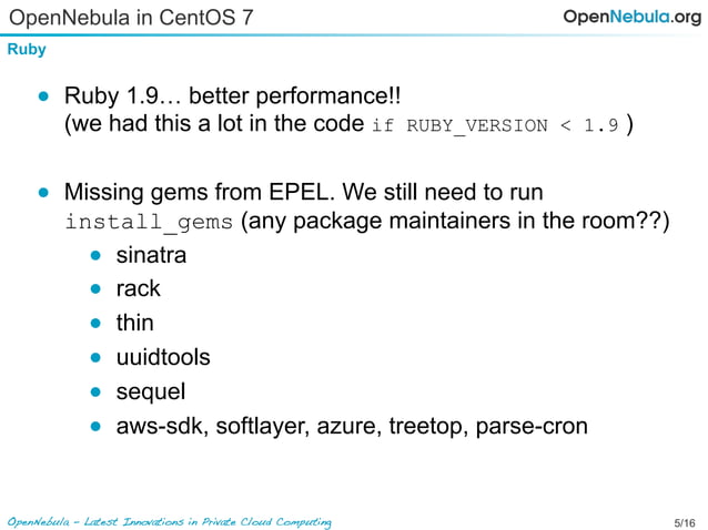 OpenNebula - Key Aspects in CentOS | PPT